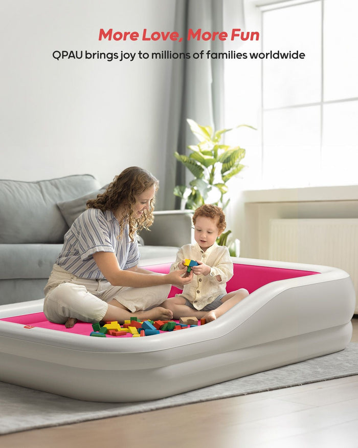 QPAU Large Inflatable Toddler Travel Bed, outdoor & indoor travel ...