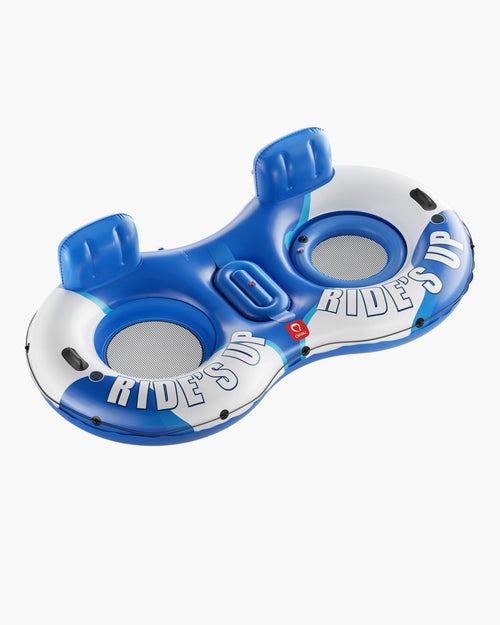 Inflatable Double River Tube with Cooler & Cup Holders