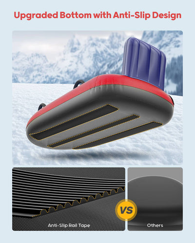 QPAU 2 Person inflatable Snow Sled with Premium Canvas Cover